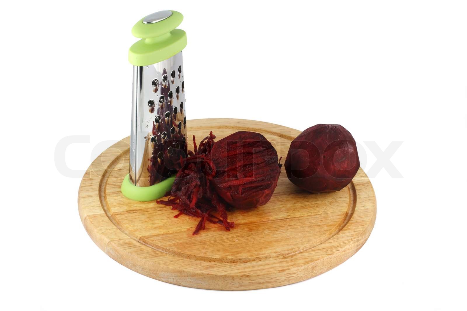 Beet and grater isolated on white | Stock image | Colourbox