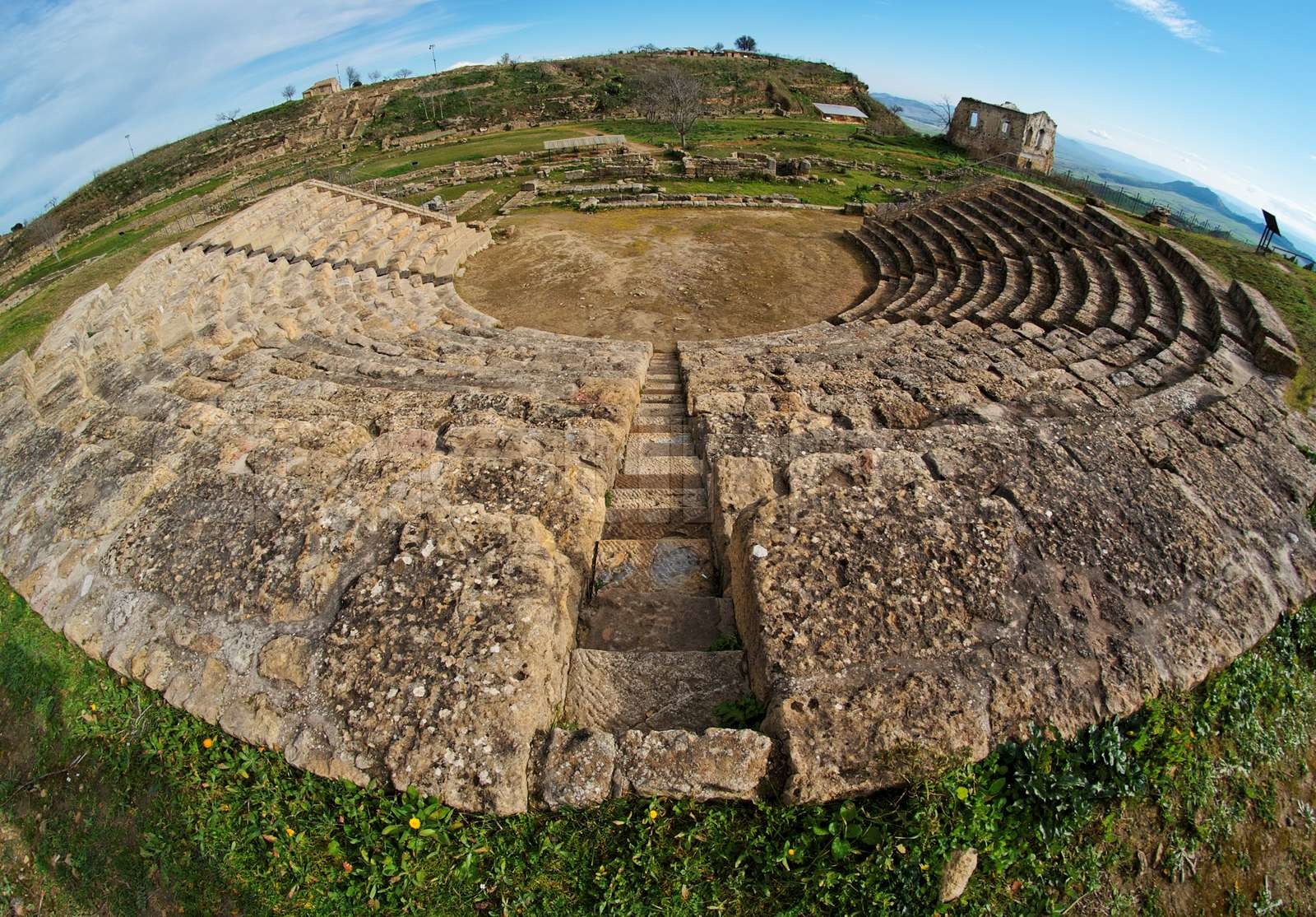 Ancient Greek amfitheater fisheye view | Stock image | Colourbox