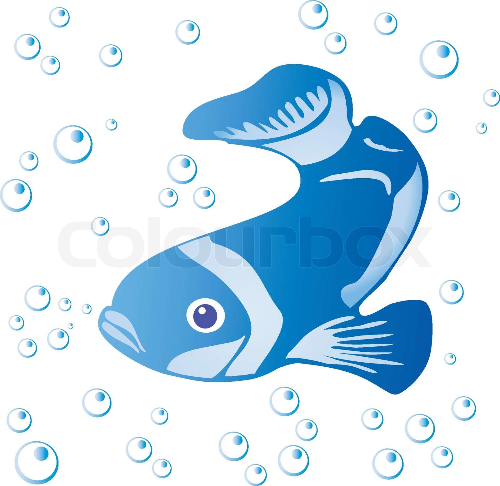 Fish and bubbles | Stock vector | Colourbox