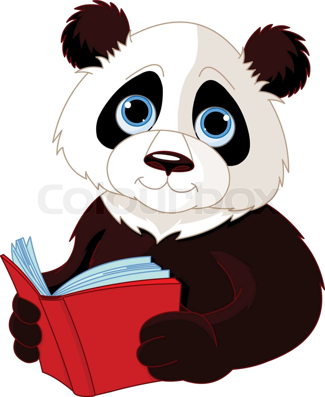 Panda reading a book | Stock vector | Colourbox