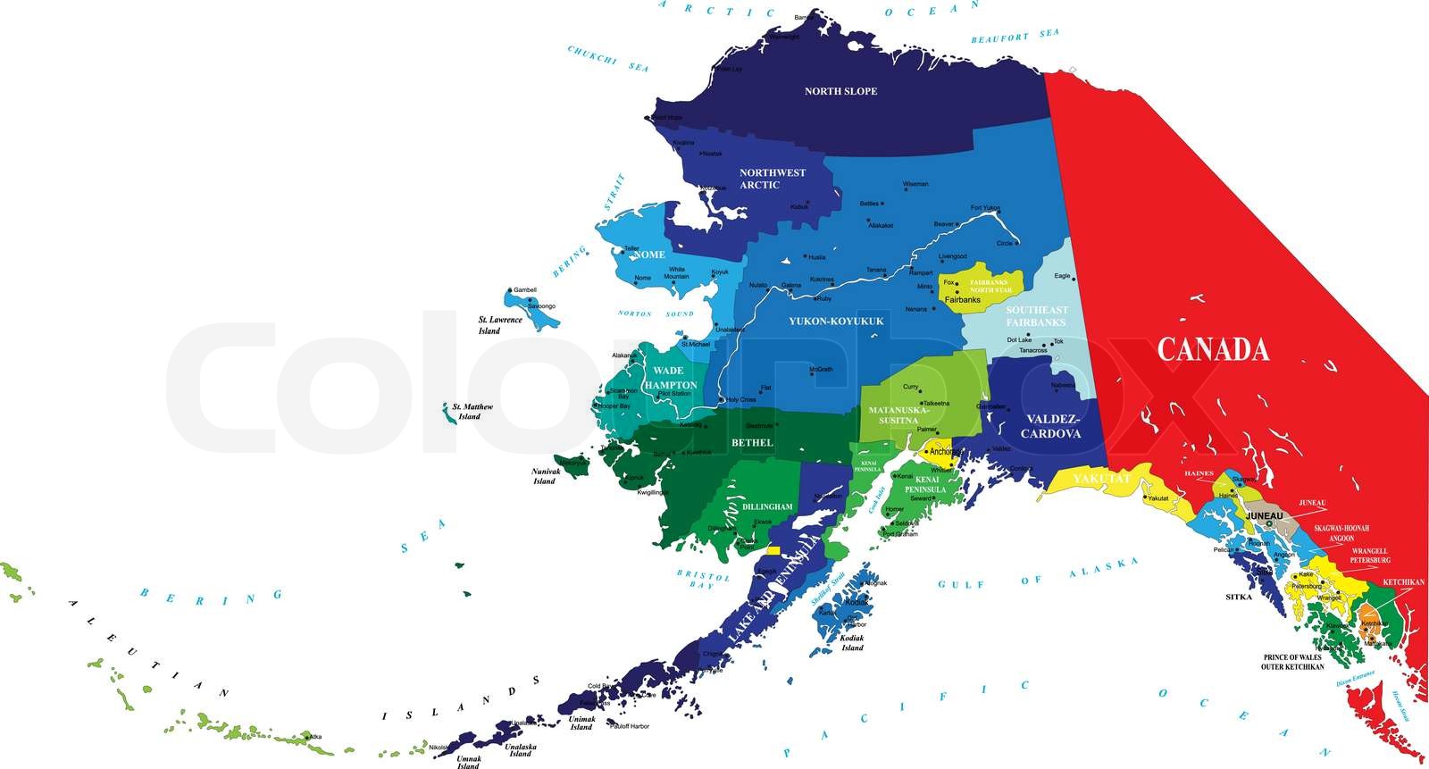 Karte von Alaska | Stock-Vektor | Colourbox