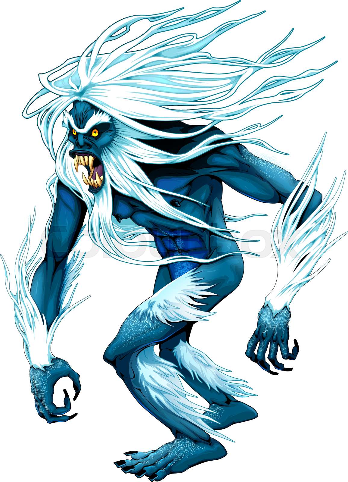 Angry Yeti is walking | Stock vector | Colourbox