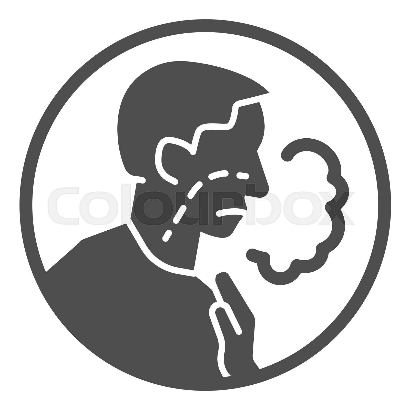 Shortness of breath solid icon. Difficulty breathing, dyspnea and covid ...