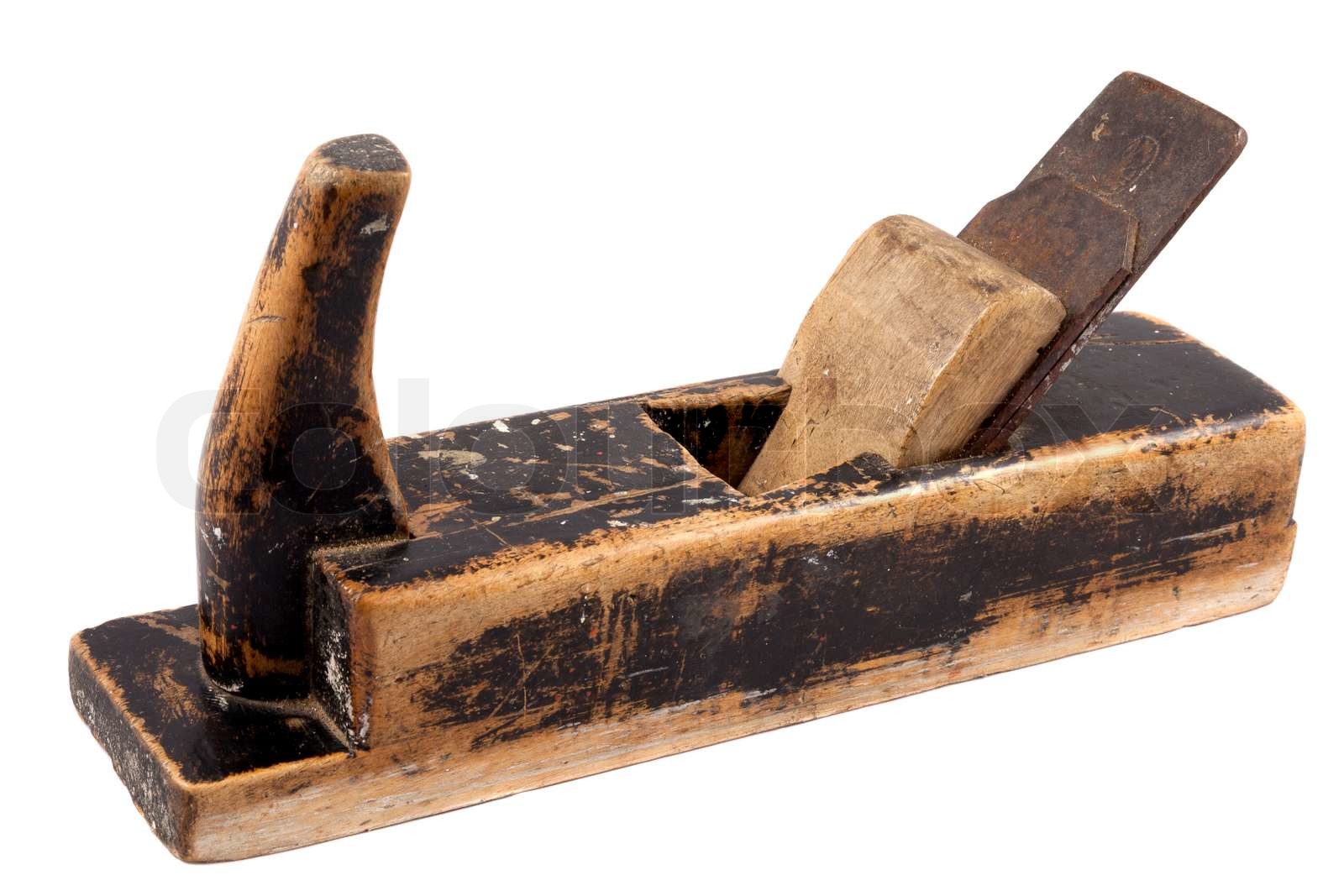 Old carpenter instrumentwood plane | Stock image | Colourbox