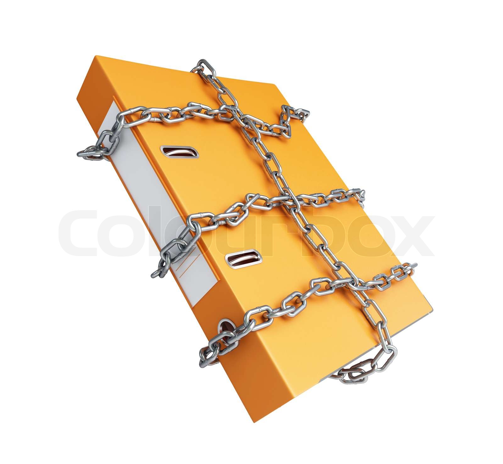 chain folder on a white background | Stock image | Colourbox