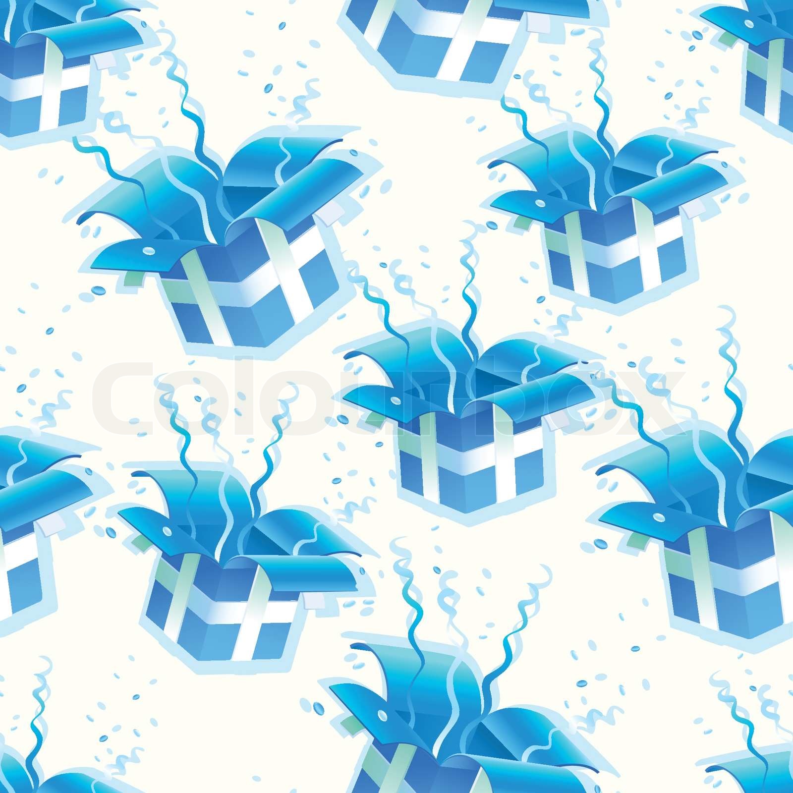 Seamless vector texture background of blue gift wrap boxes, eps10 ...