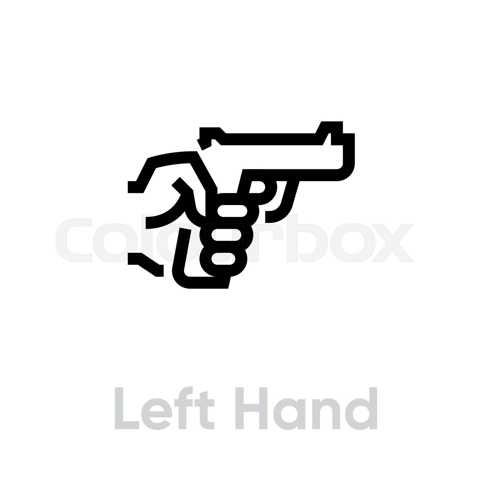 Left Hand icon. Editable Vector Stroke. | Stock vector | Colourbox