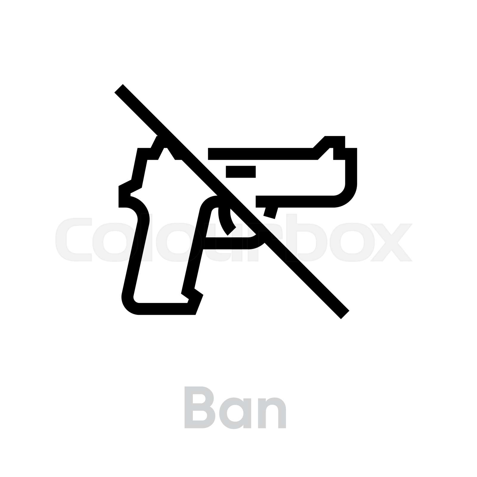 Ban gun shot icon. Editable Line Vector. | Stock vector | Colourbox