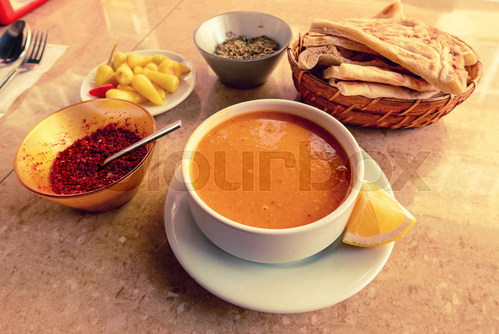 Traditional turkish soup | Stock image | Colourbox