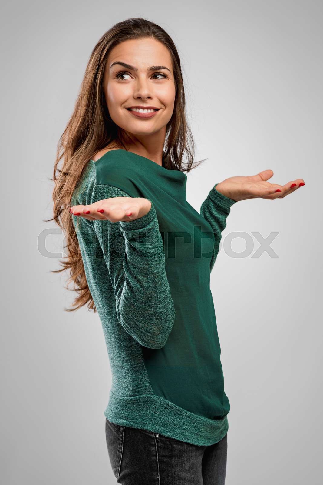Beautiful woman with arms open | Stock image | Colourbox