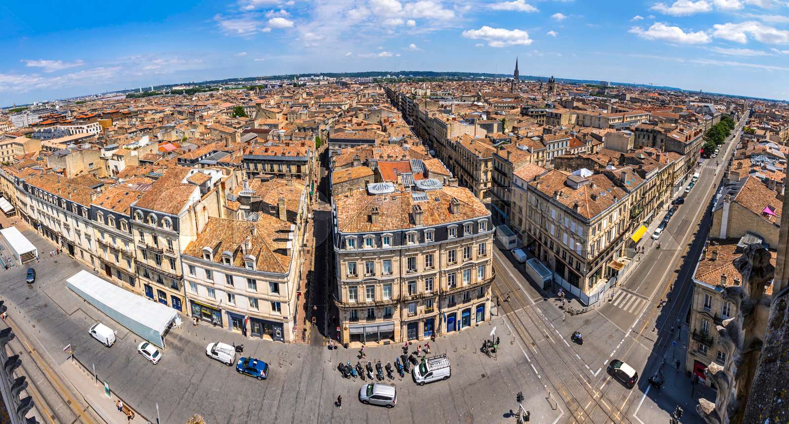 Panoramic aerial view of Bordeaux old town, France | Stock image ...