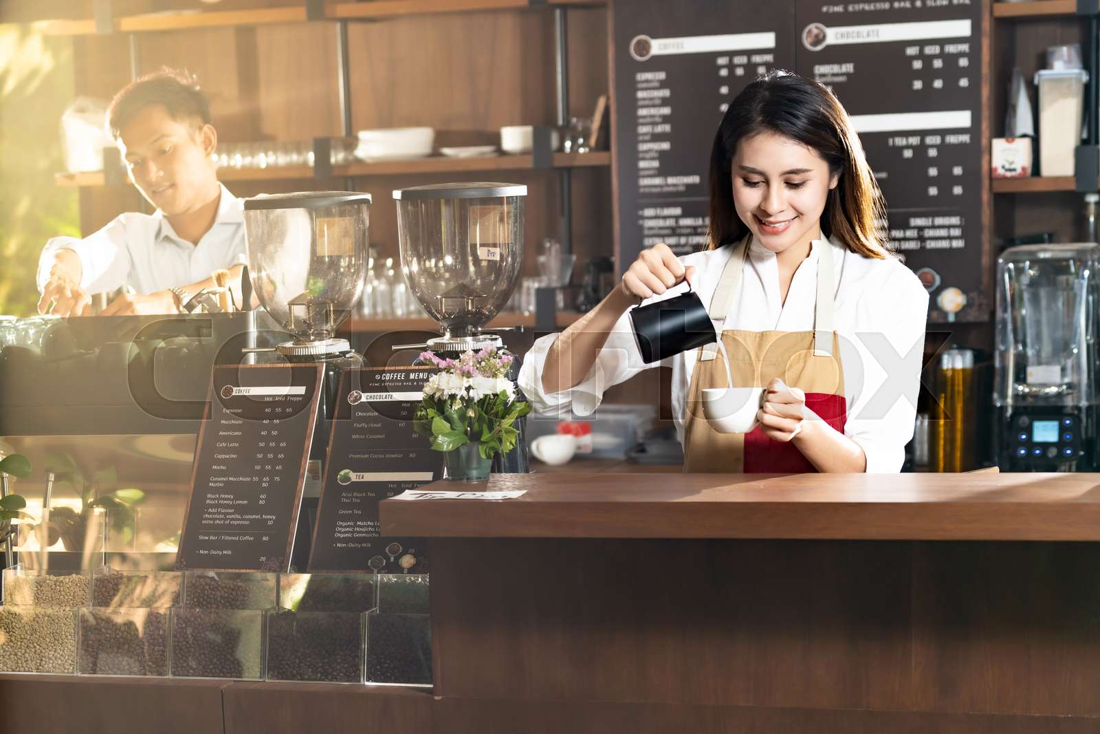 Woman barista working | Stock image | Colourbox