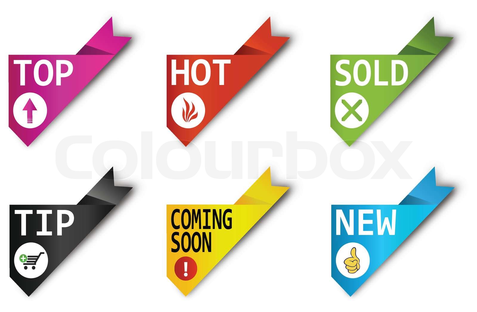 Corner ribbon-tabs, Vector | Stock vector | Colourbox