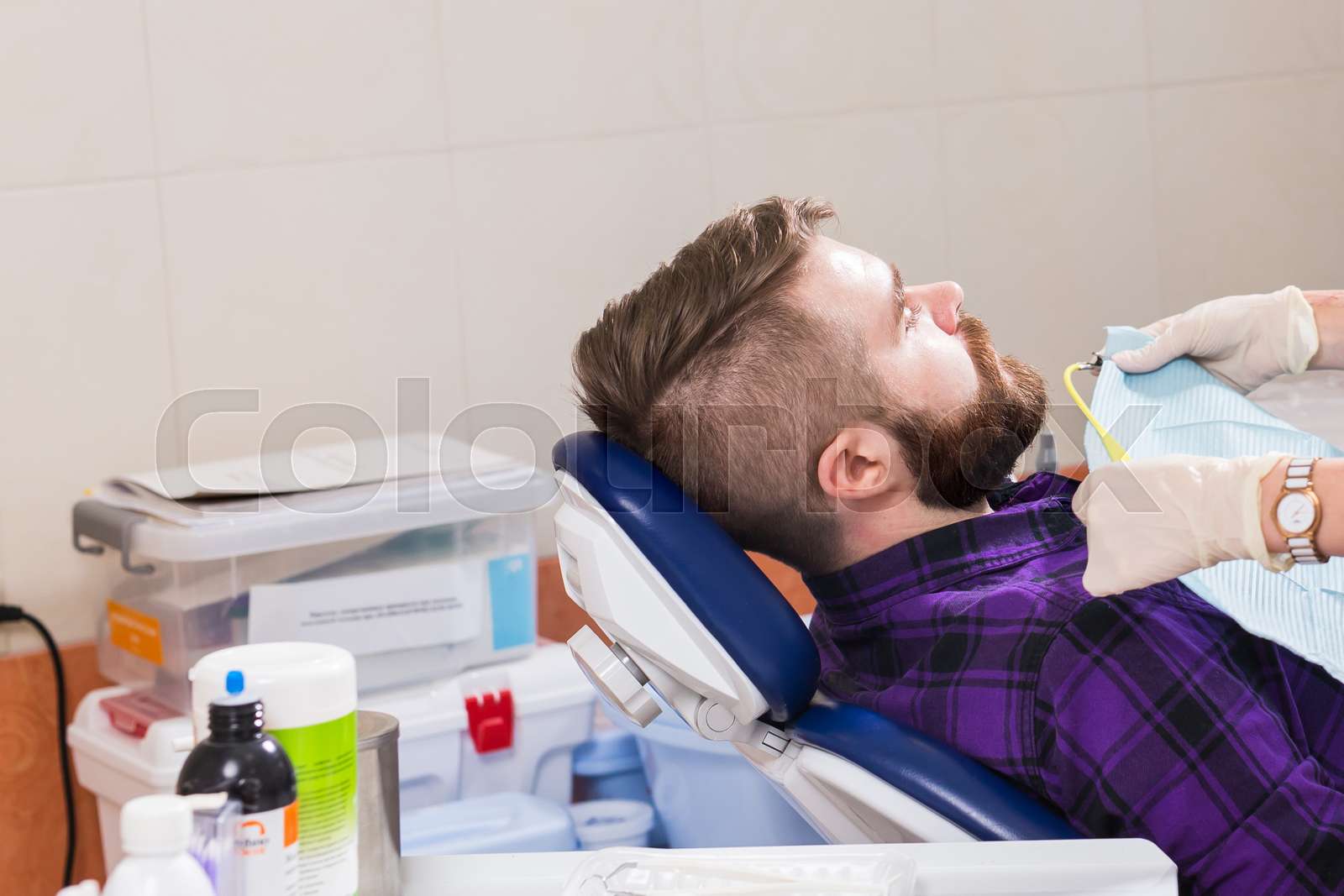 Doctor and patient in the dental clinic. dentistry and dental health ...