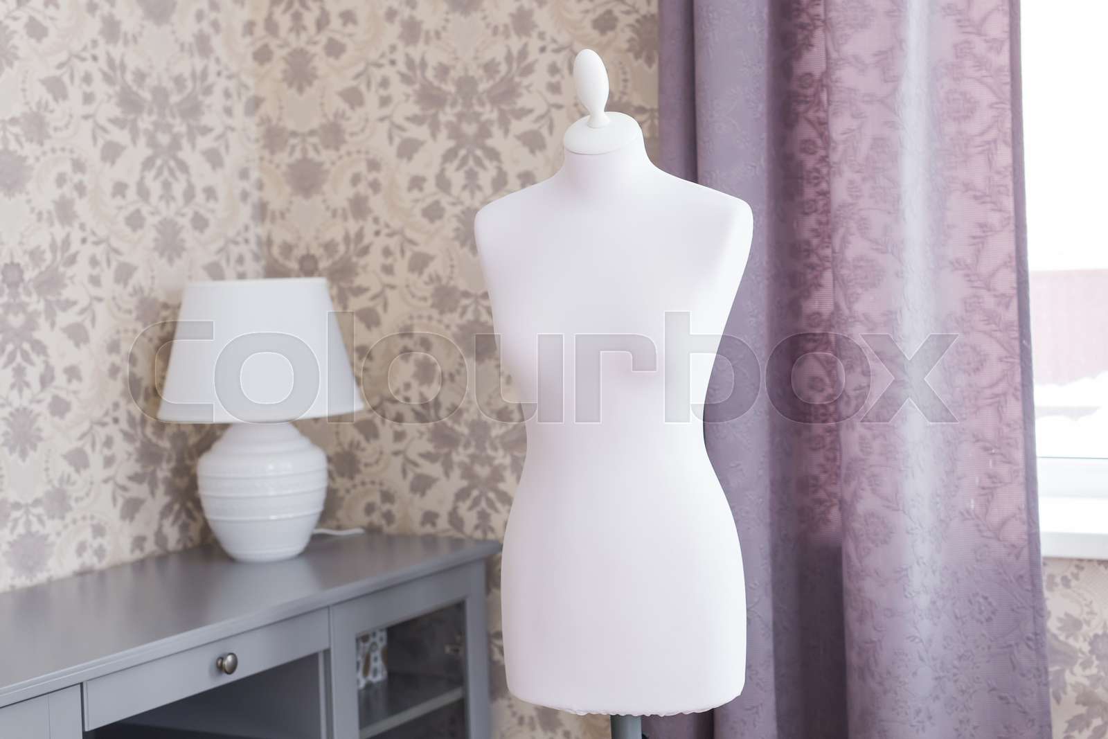 Female mannequin in the room. Sewing studio, tailoring and fashion ...