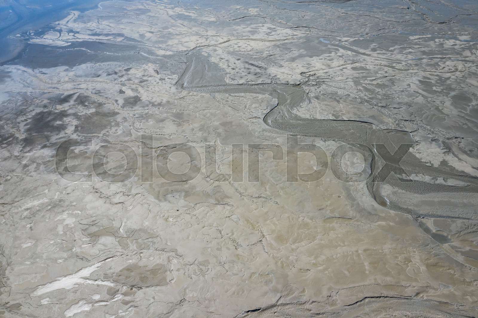 Aerial view of industrial mineral open pit mine. Opencast mining quarry ...