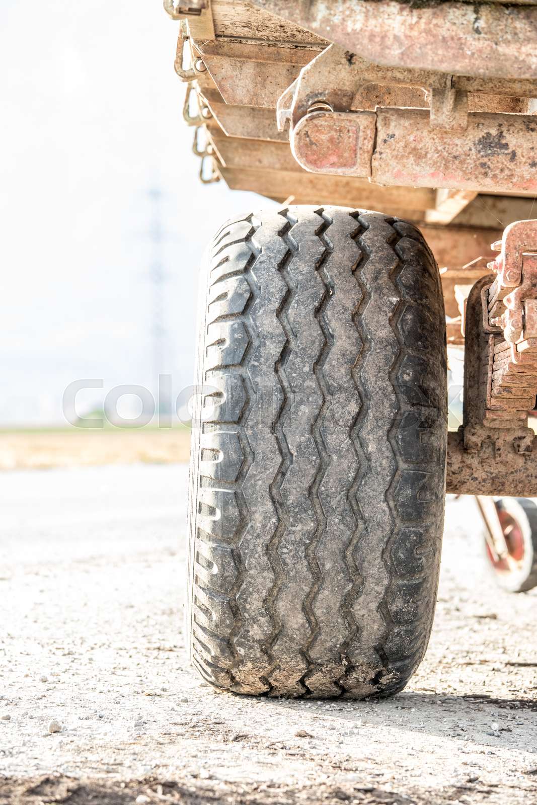Tire of a tractor trailer, close up of the profile | Stock image ...