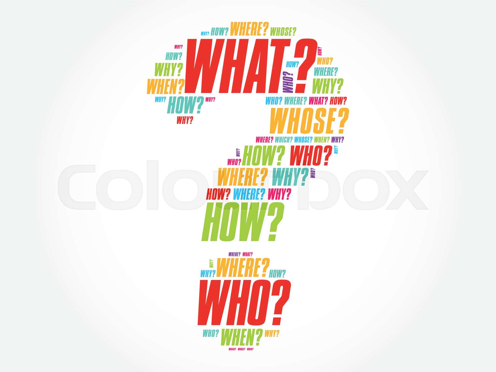 Question mark word cloud concept | Stock vector | Colourbox