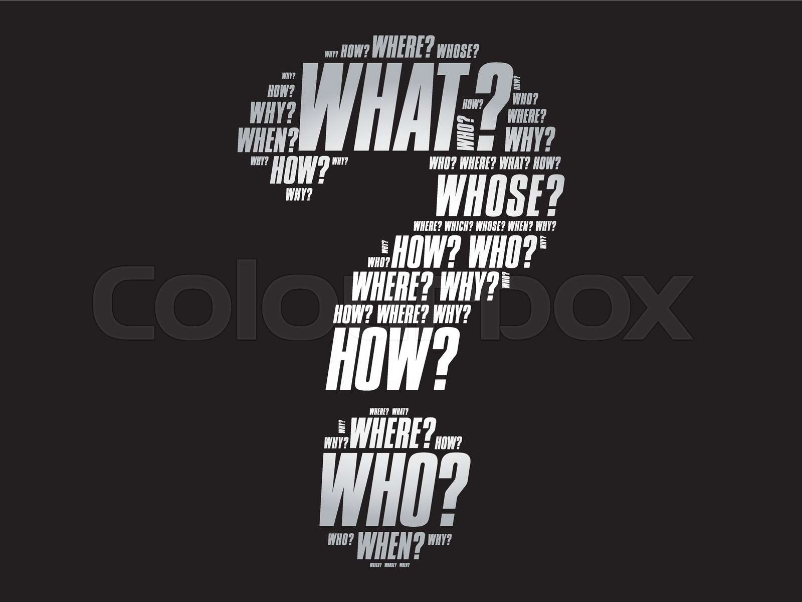 Question mark word cloud concept | Stock vector | Colourbox