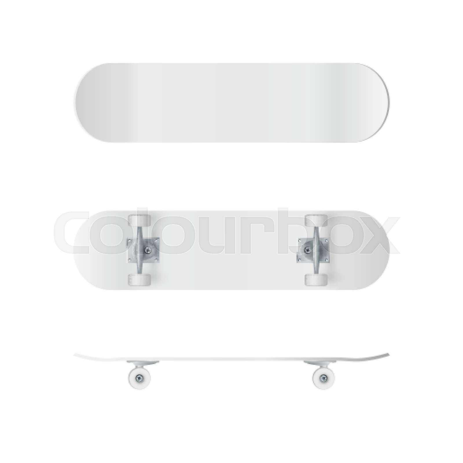 Skateboard template. Realistic skateboard mockup. Vector illustration ...
