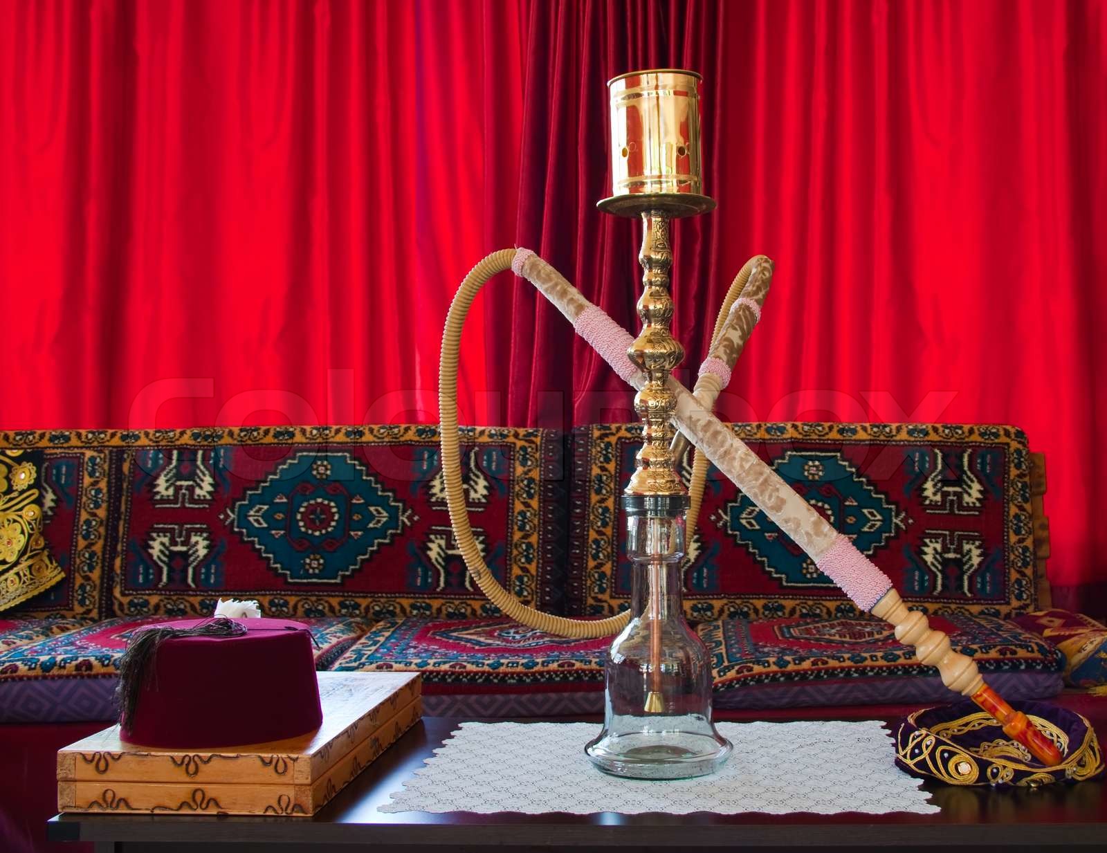 Hookah room with a hookah. | Stock image | Colourbox