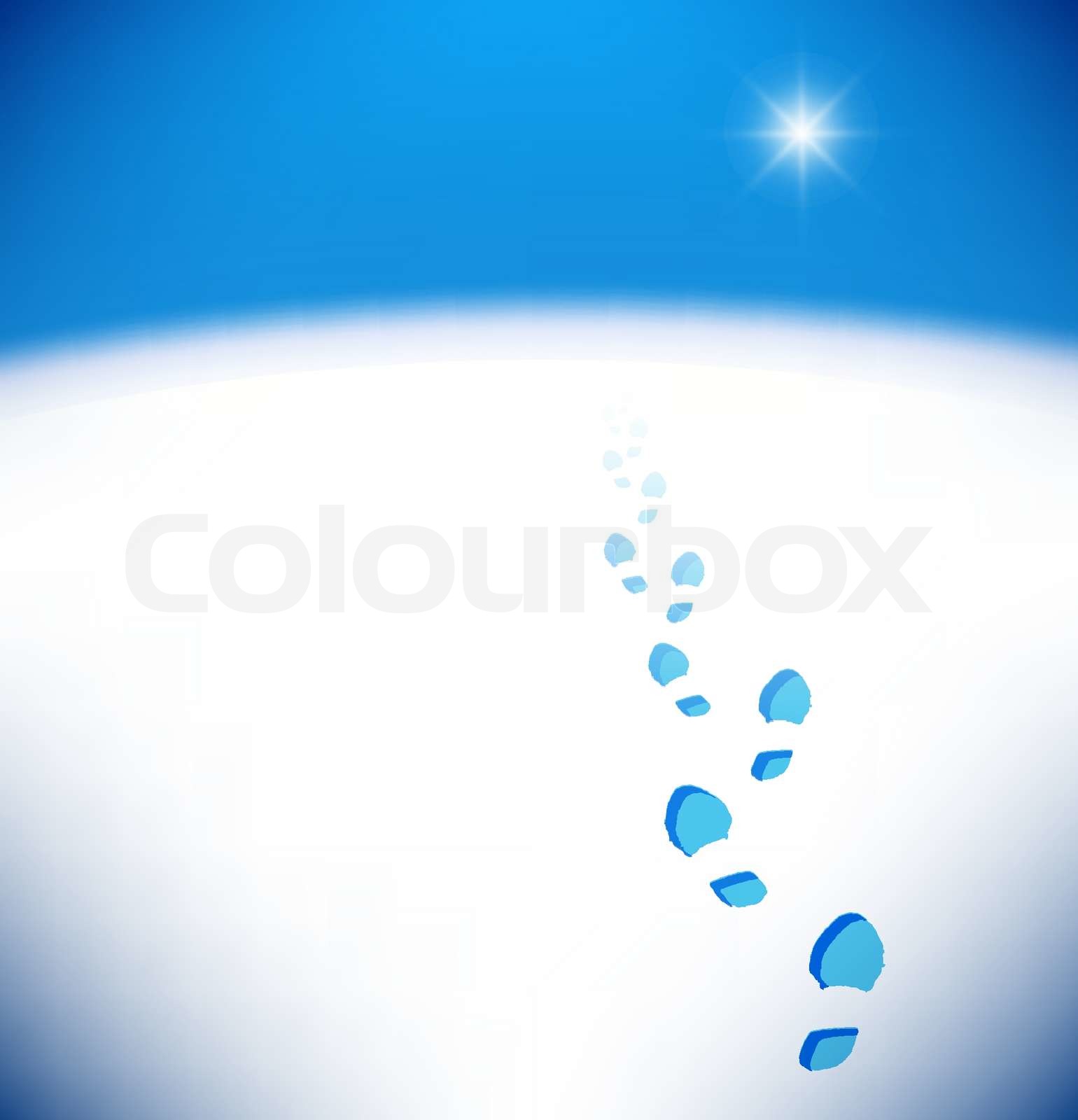 Footprints in the Snow | Stock vector | Colourbox