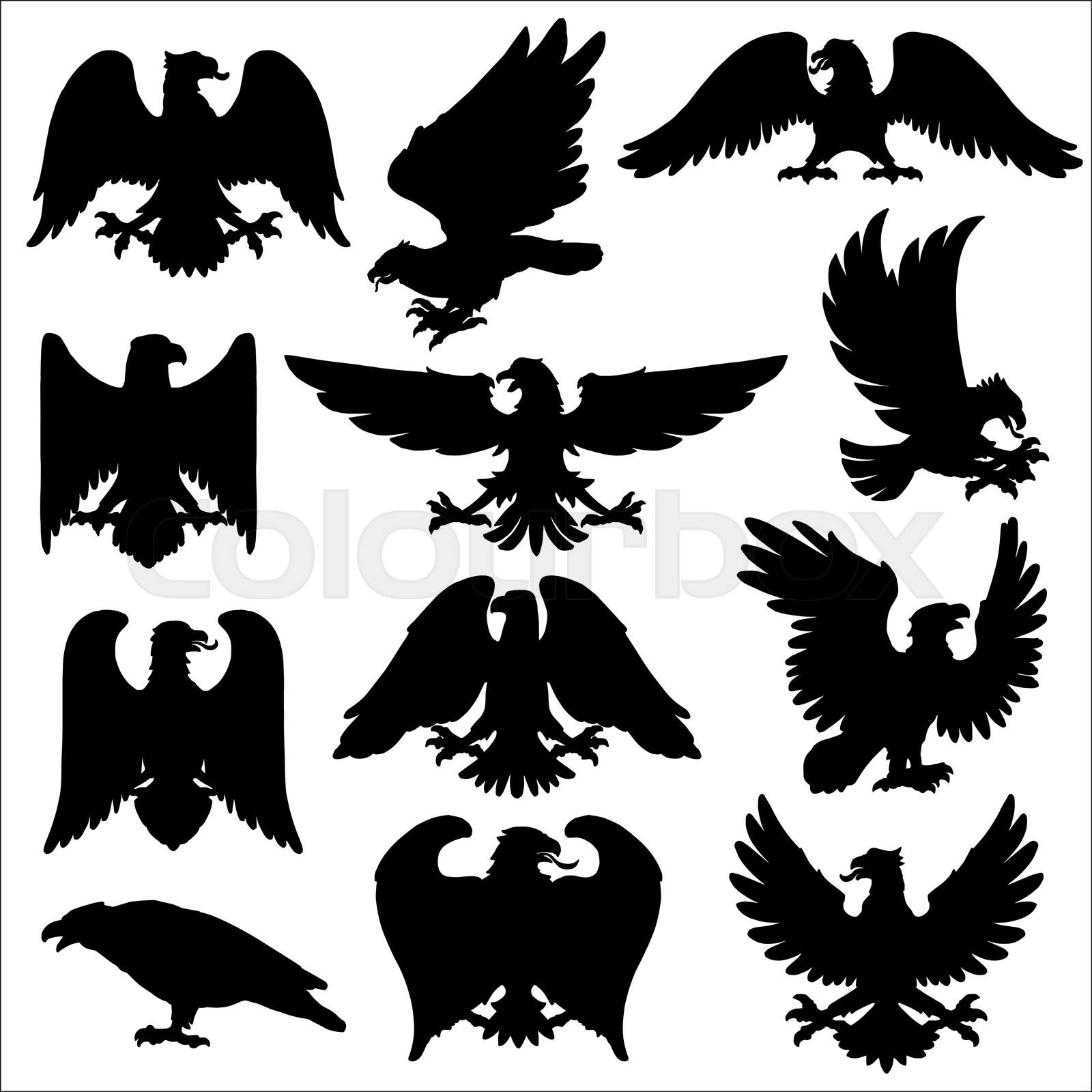 Royal heraldry eagles, heraldic hawk or falcon | Stock vector | Colourbox