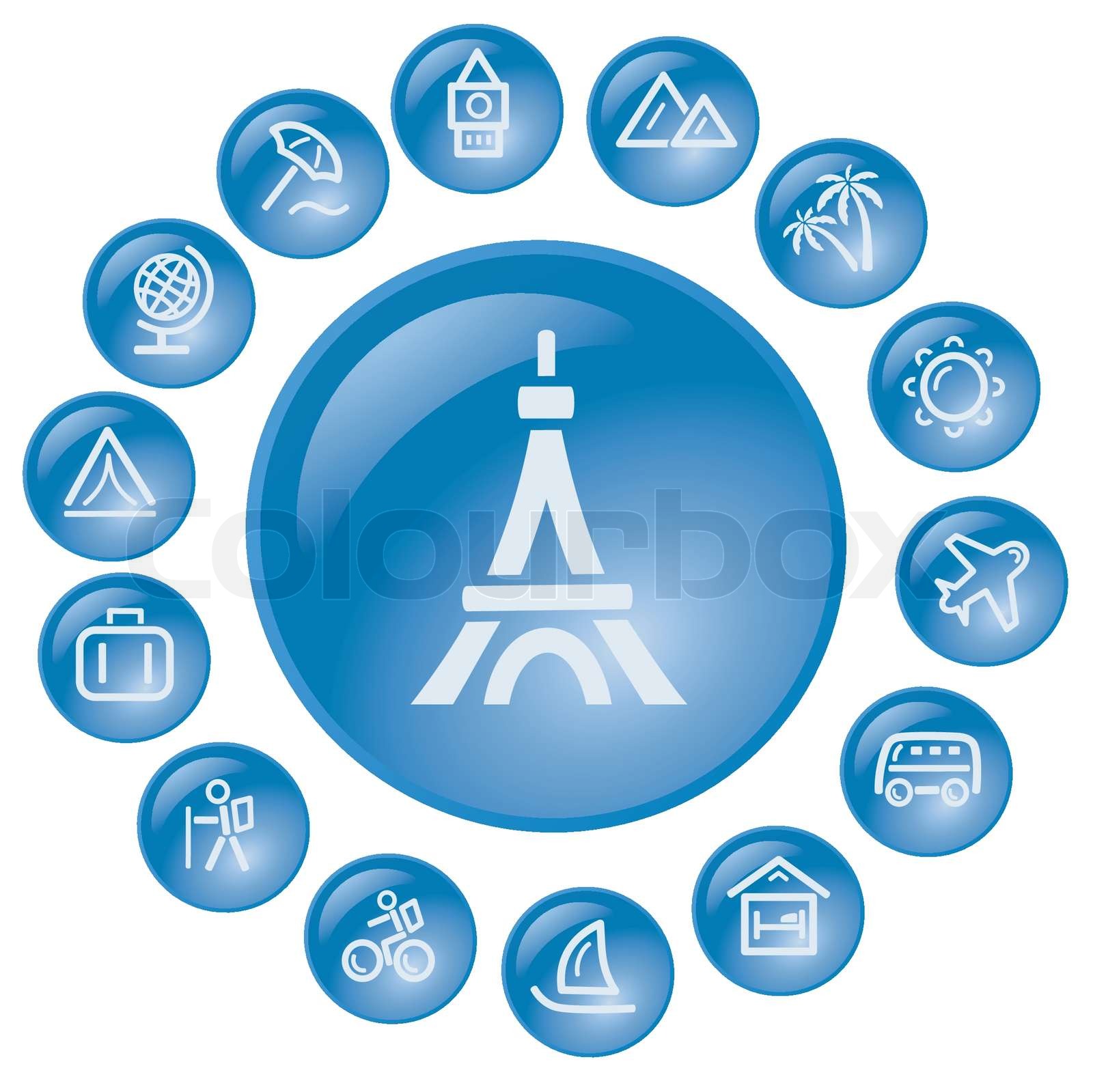 Travel button set | Stock vector | Colourbox