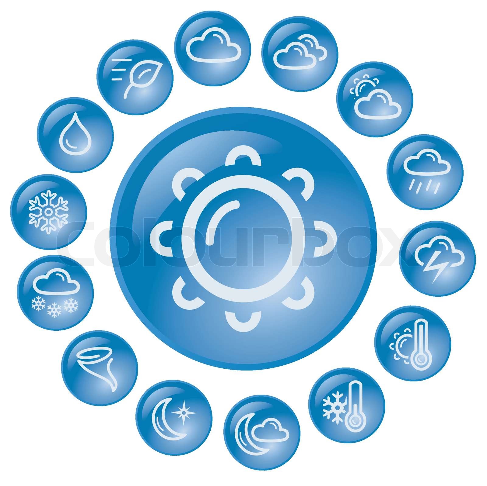 Weather button set | Stock vector | Colourbox