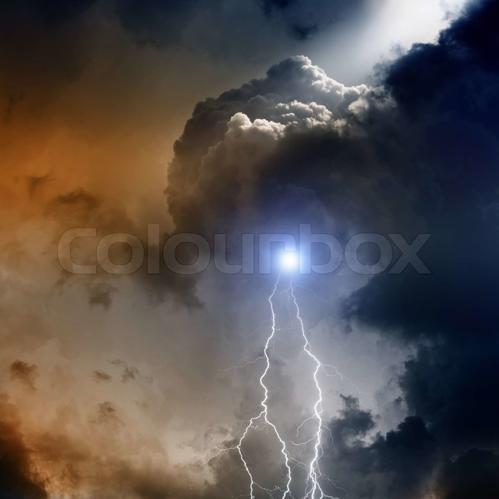 Lightnings in dark sky | Stock image | Colourbox