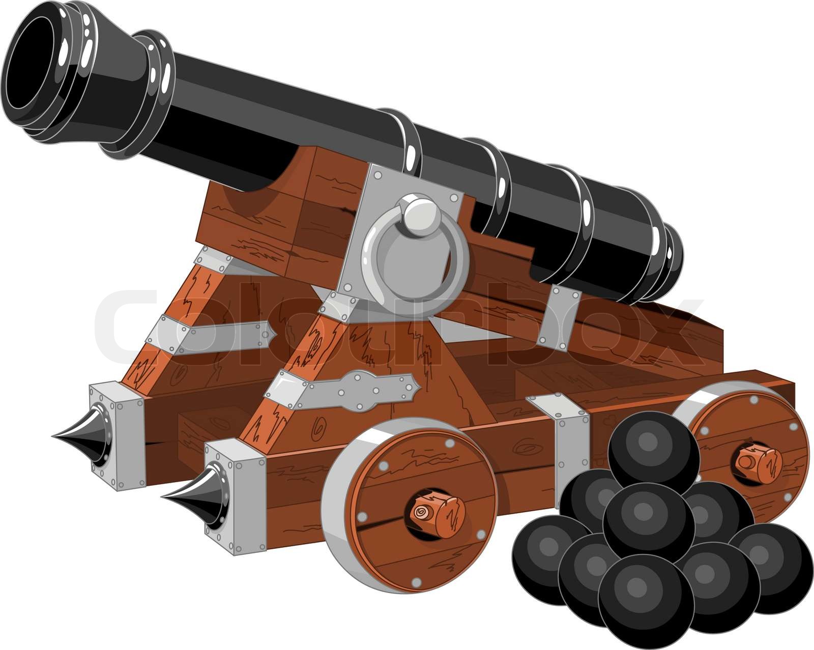 Old pirate ship cannon | Stock vector | Colourbox