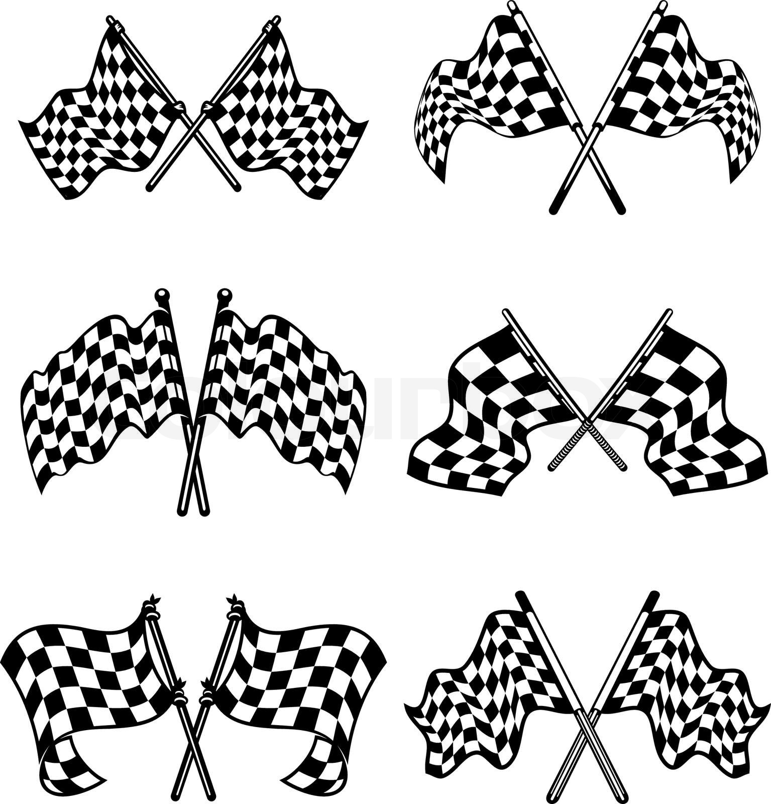 Checkered flags set | Stock vector | Colourbox