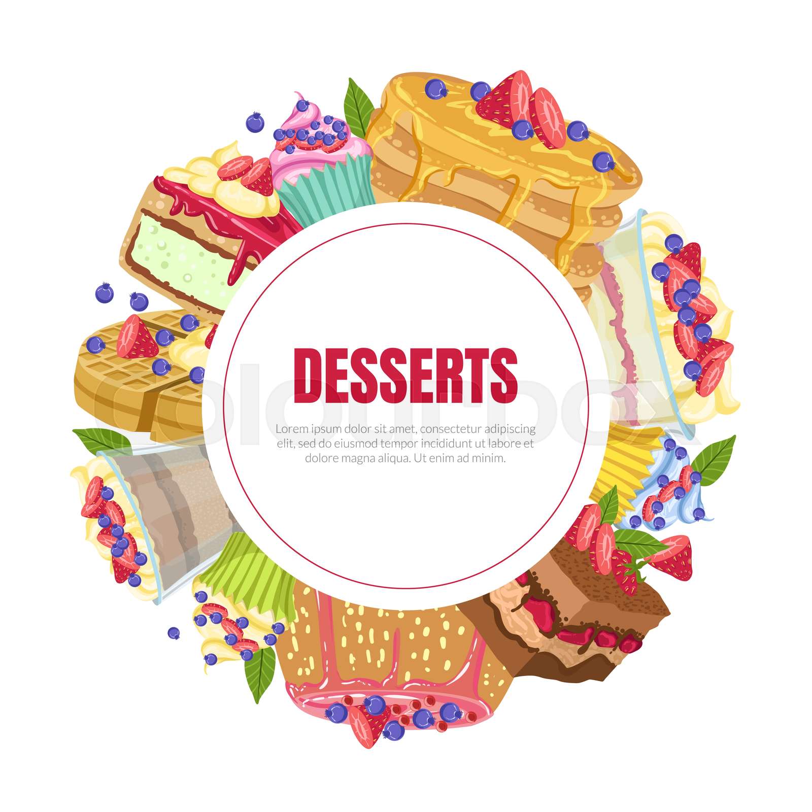 Desserts Banner Template, Bakery Shop, Cafe, Confectionery Design ...