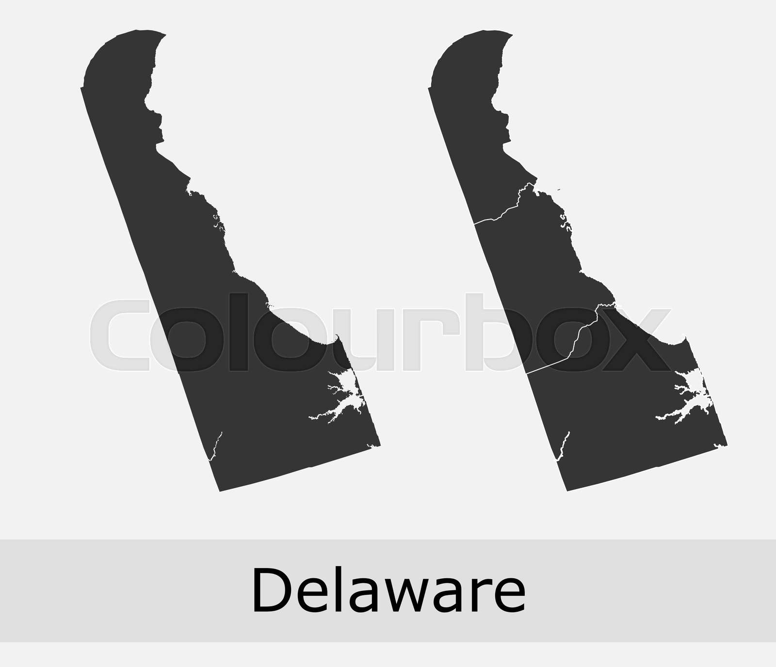 Delaware map counties outline | Stock vector | Colourbox