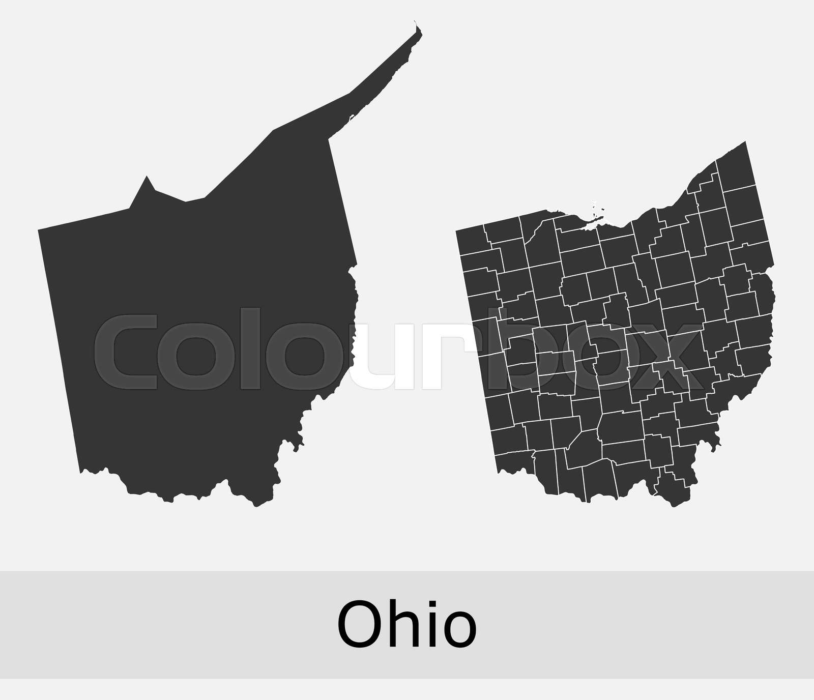 Ohio map counties outline | Stock vector | Colourbox