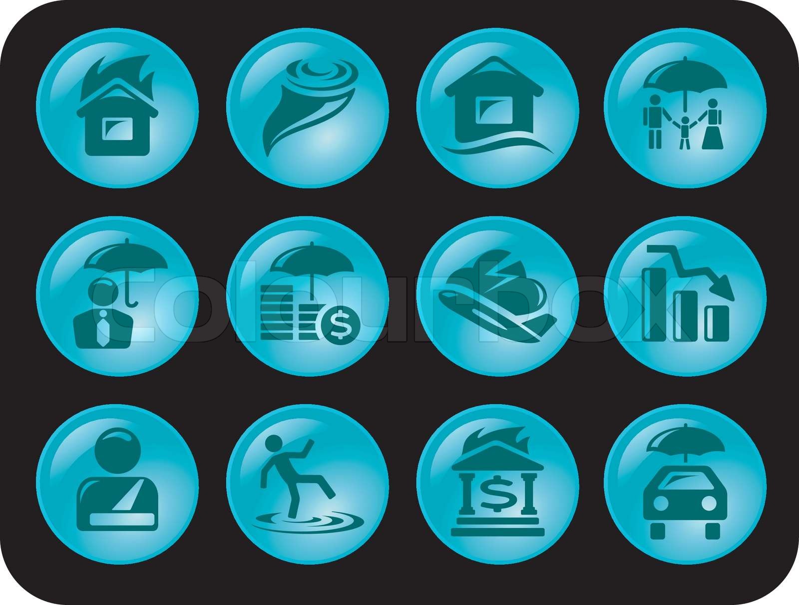 Insurance button set | Stock vector | Colourbox