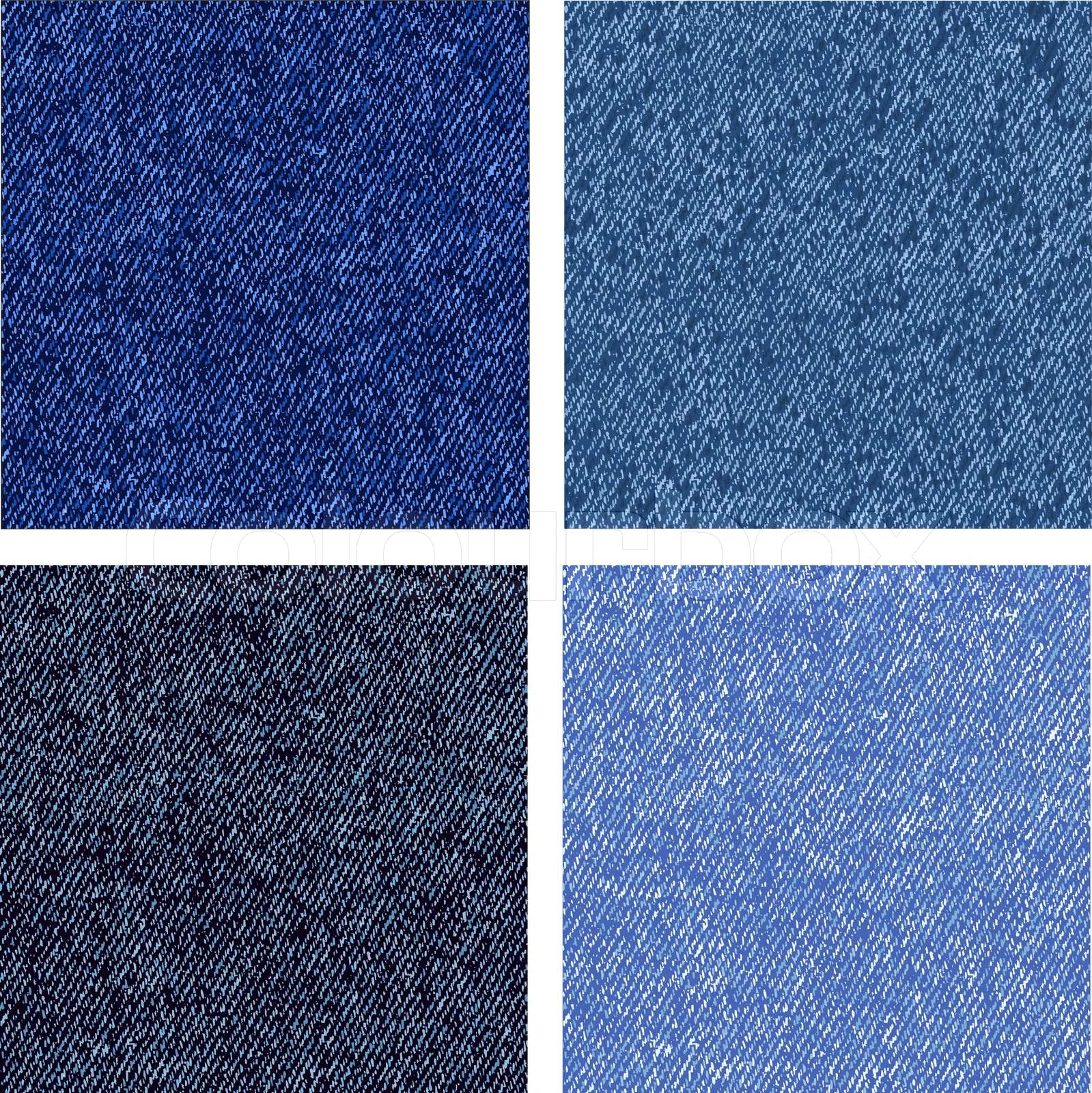 Four different versions of the jeans texture Vector | Stock vector ...