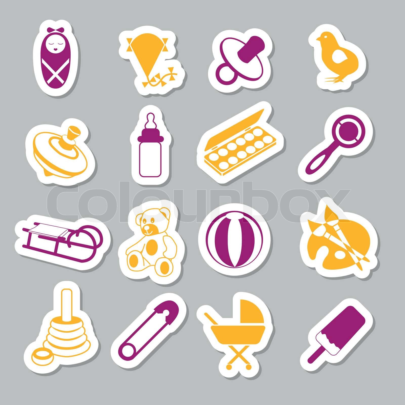 baby stickers | Stock vector | Colourbox