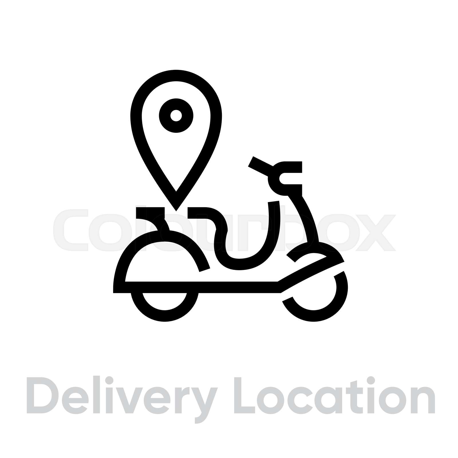 Delivery Location icon. Editable Line Vector. | Stock vector | Colourbox