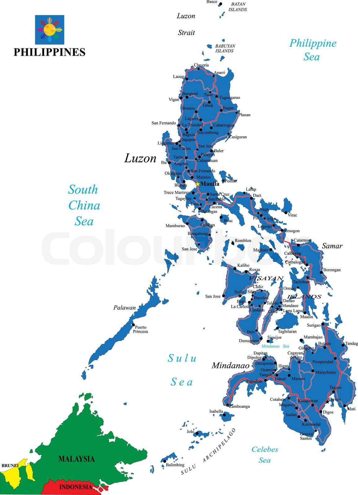 Philippines map | Stock vector | Colourbox