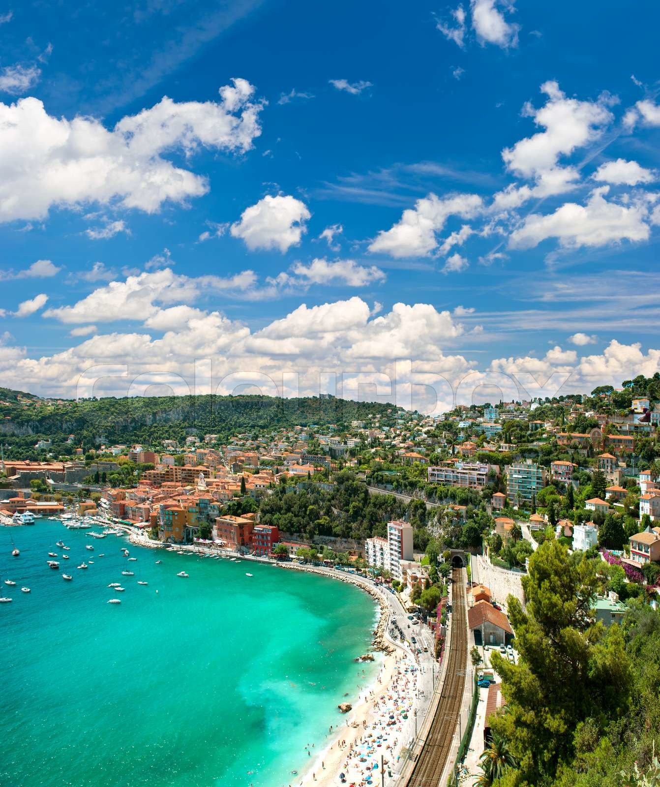 view of luxury resort and bay french riviera | Stock image | Colourbox