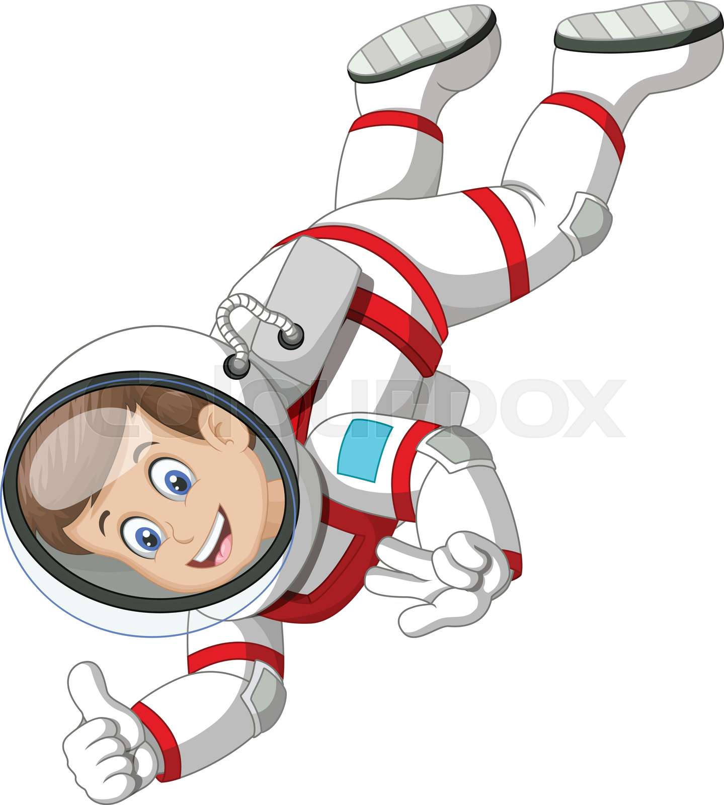 Astronout Flying In Space Zero Gravity Cartoon | Stock vector | Colourbox