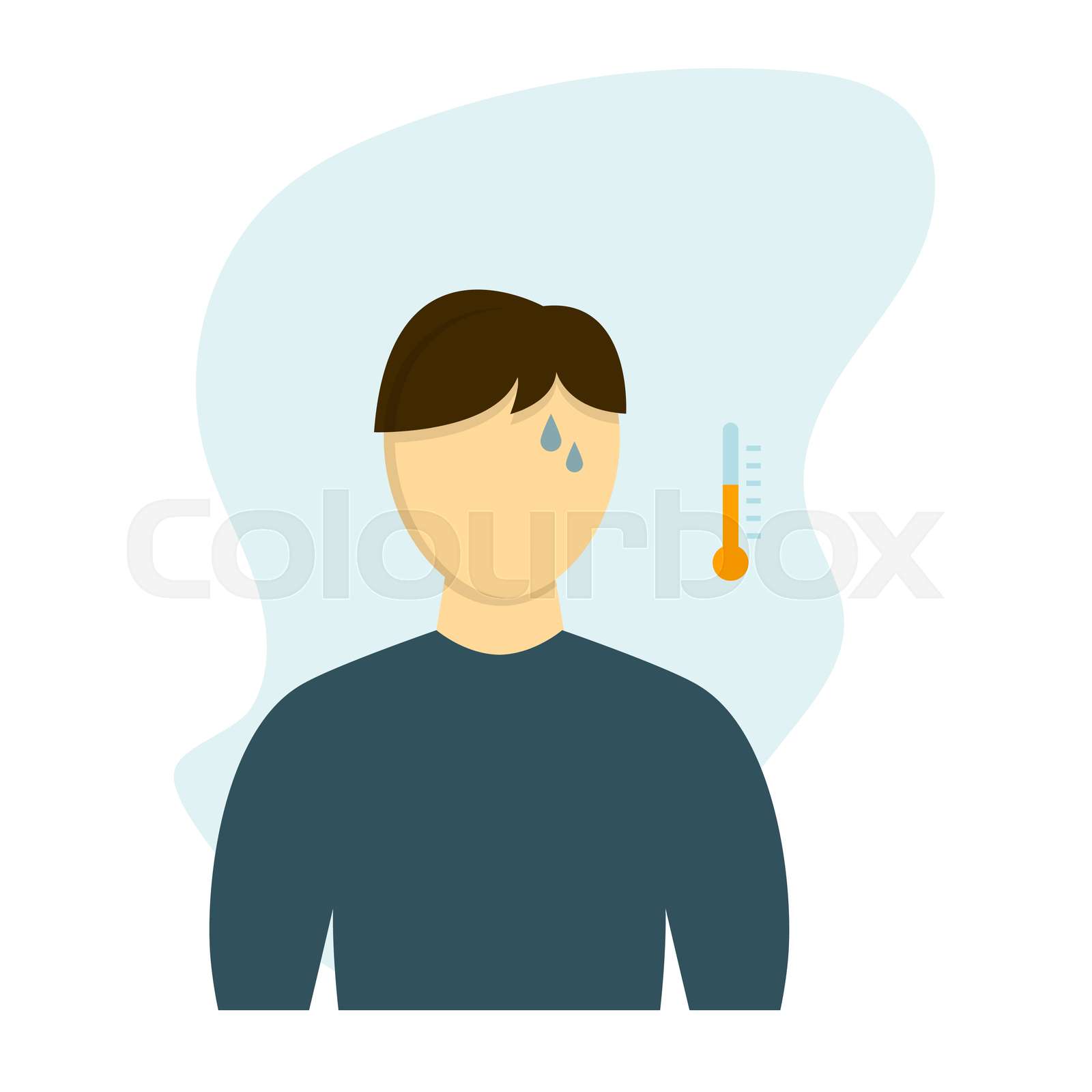 Man has fever vector illustration in flat design | Stock vector | Colourbox