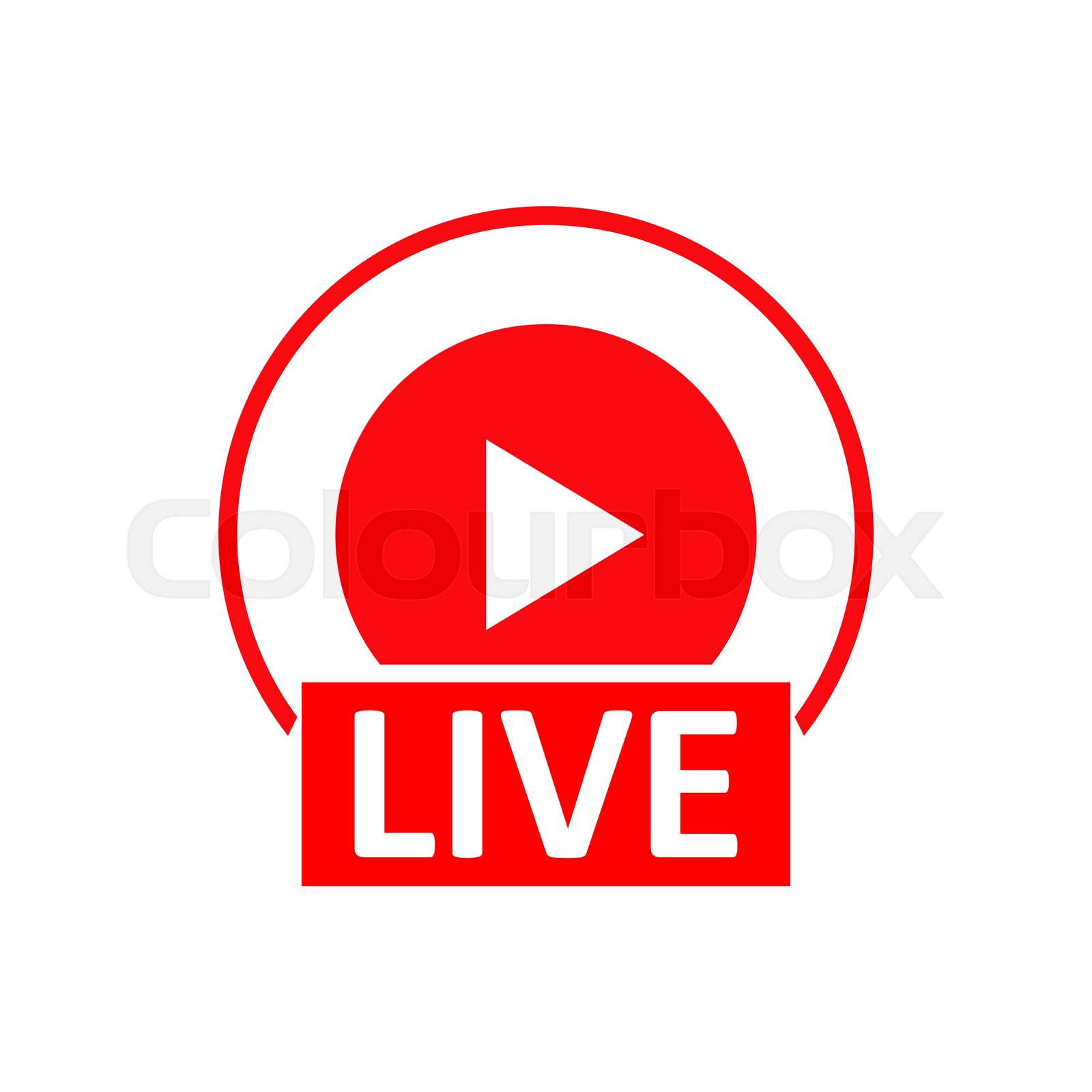 Live Stream sign. Red symbol, button of live streaming, broadcasting ...