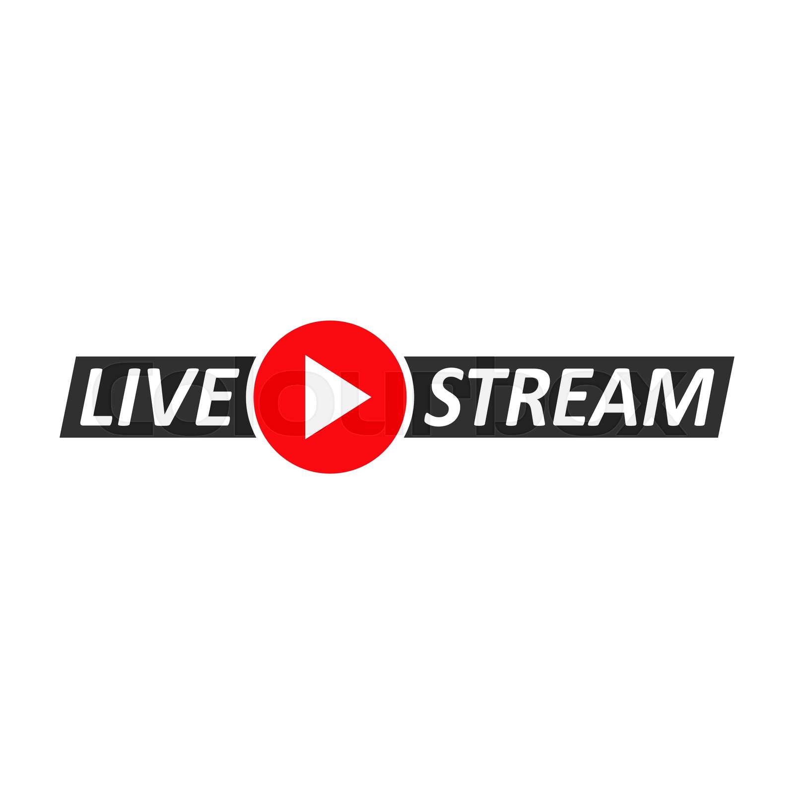 Live Stream sign. Red symbol, button of live streaming, broadcasting ...