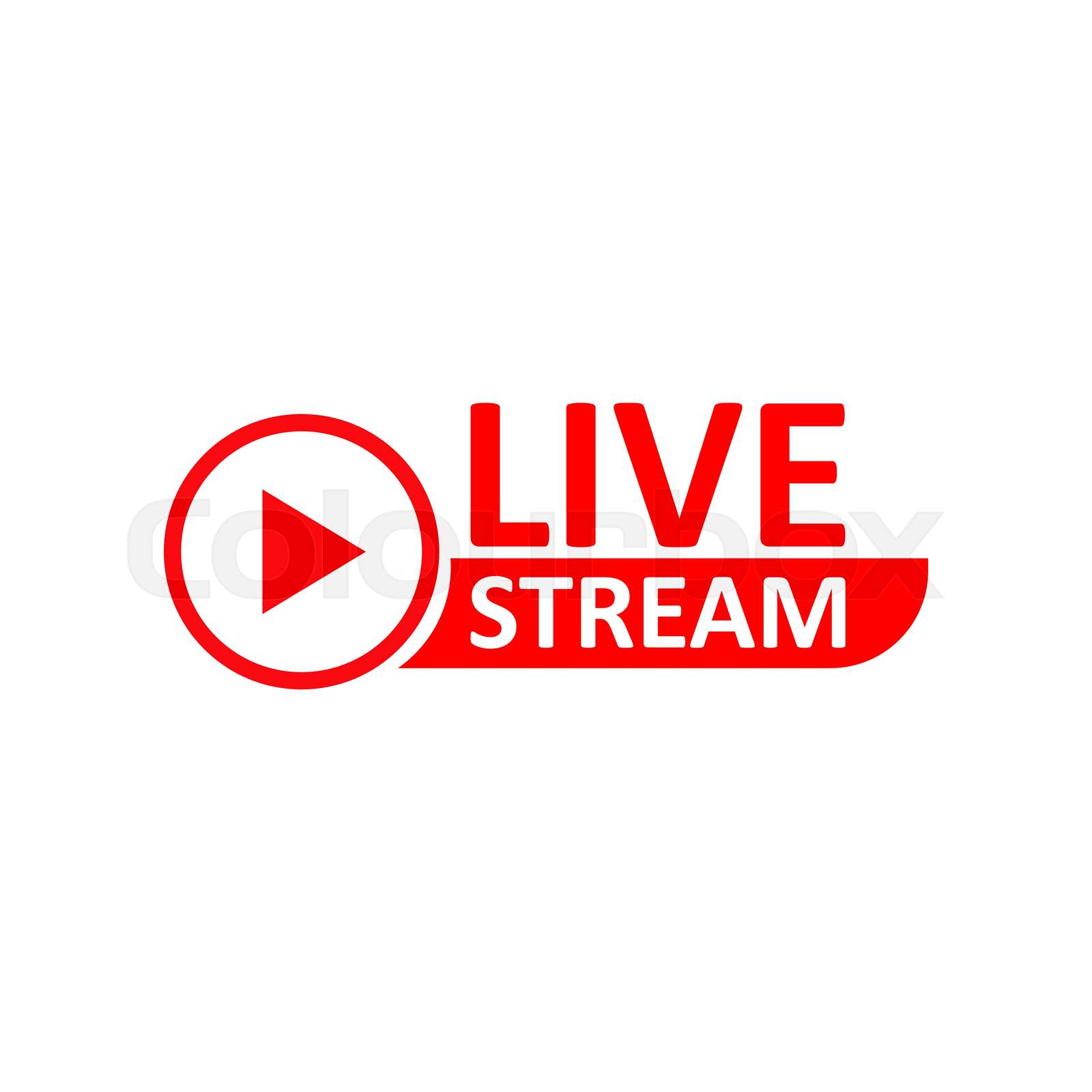Live Stream sign. Red symbol, button of live streaming, broadcasting ...