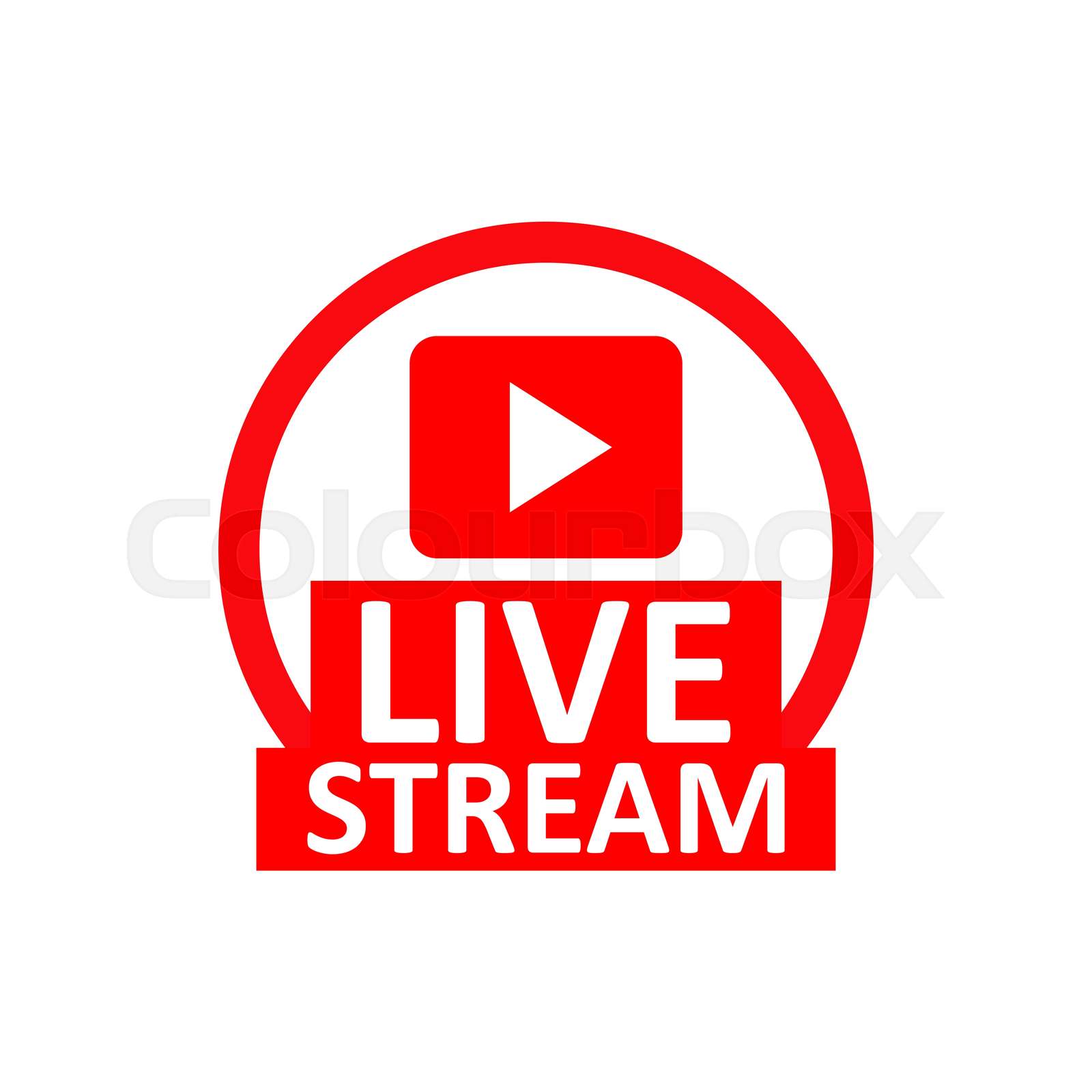 Live Stream sign. Red symbol, button of live streaming, broadcasting ...