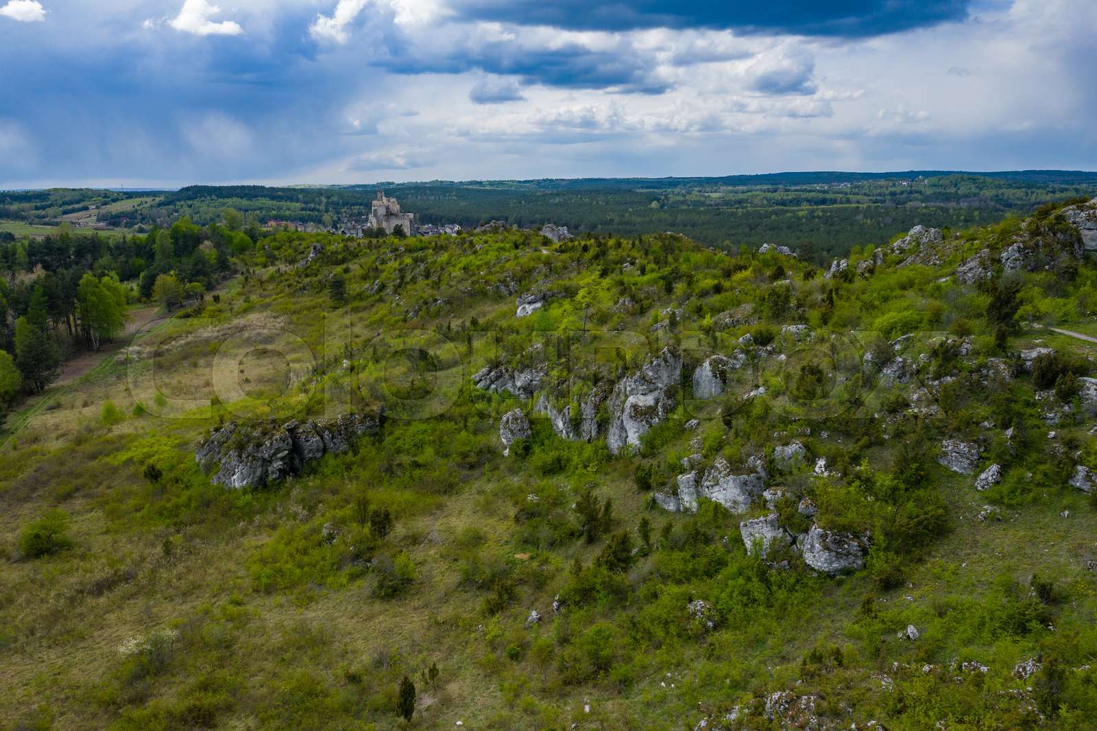 Aerial view of Mirow Castle, Eagles Nests trail. Medieval fortress in ...
