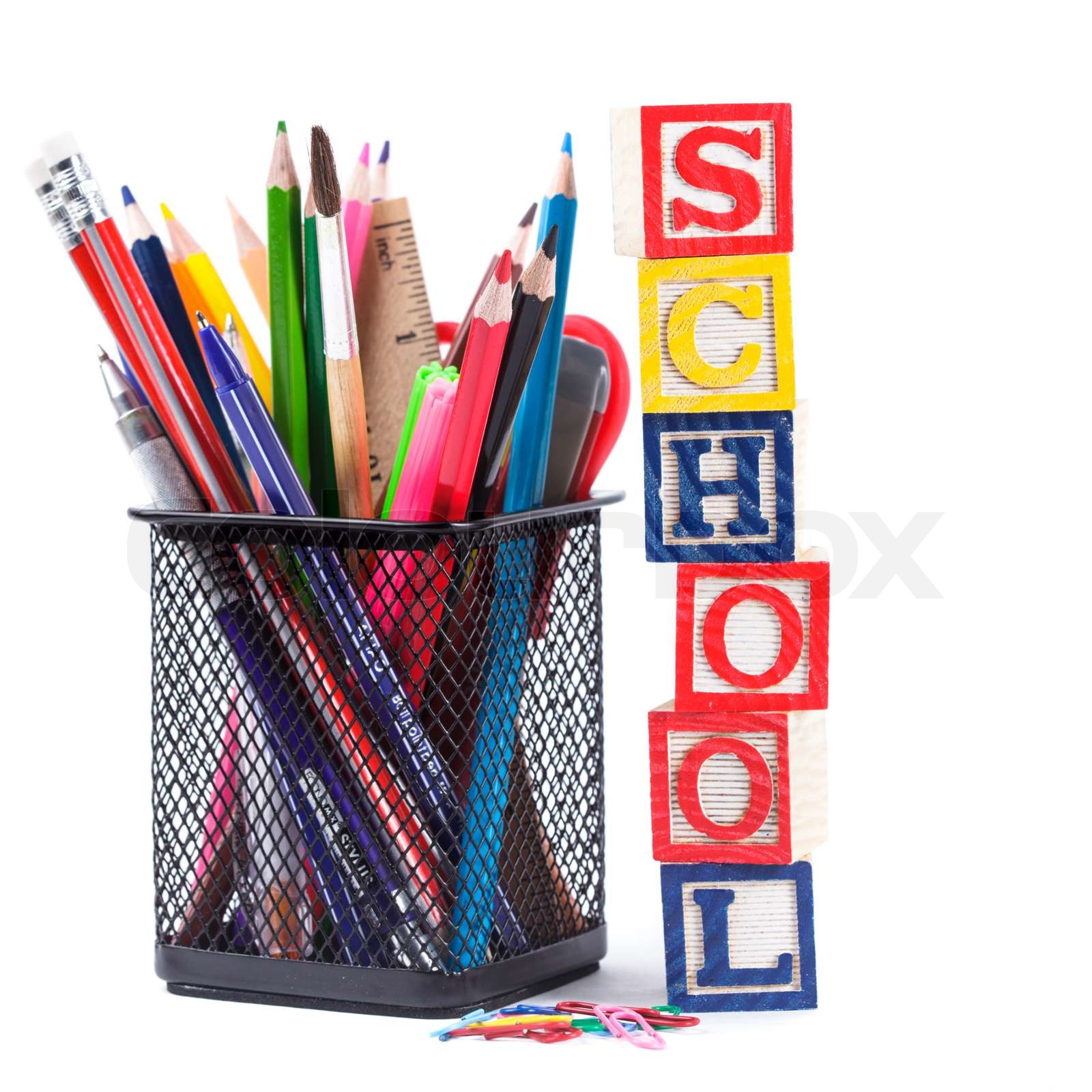 Stationary for school | Stock image | Colourbox