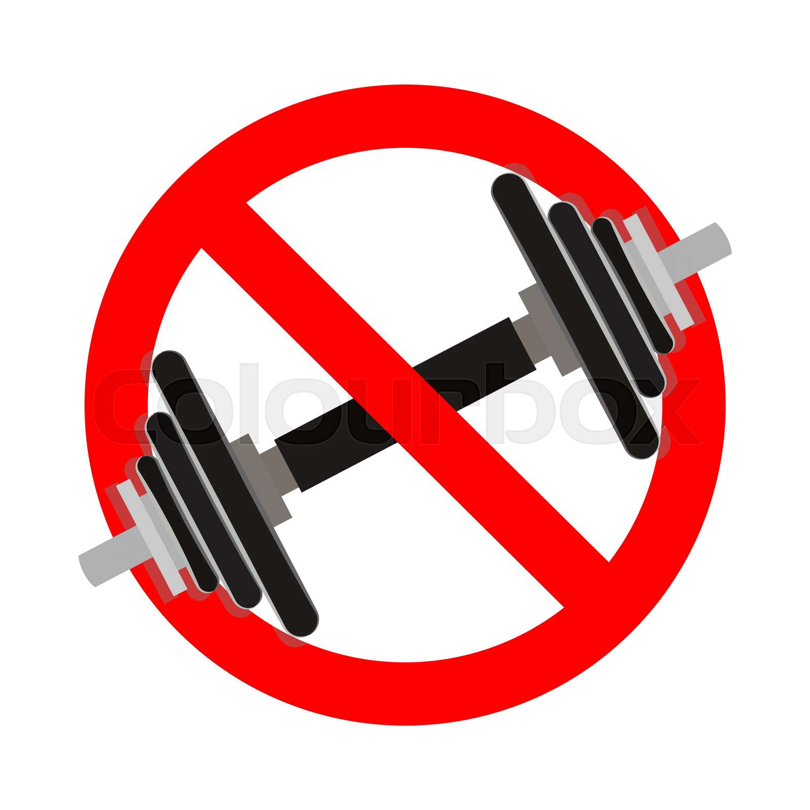 No exersice, ban fitness icon | Stock vector | Colourbox
